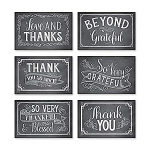 24 Chalkboard Thank You Cards With Envelopes, Great Note For Adult Funeral Sympathy or Gift Gratitude Stationery Supplies For Grad, Birthday, Baby or Rustic Bridal Wedding Shower For Boy or Girl