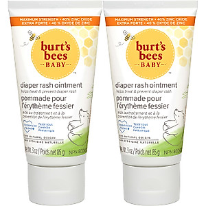 Diaper Rash Ointment, Burt's Bees 100% Natural Baby Skin Care, 3 Ounce (2 Pack)
