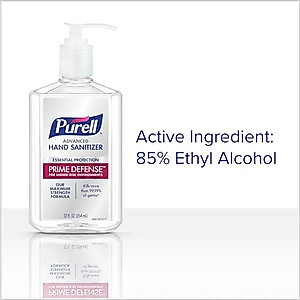 Purell Prime Defense Advanced Hand Sanitizer, Essential Protection, 12 fl oz Pump Bottles (Pack of 4) - 3699-06-EC2