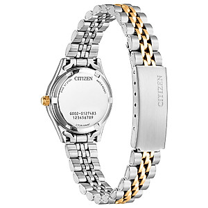 Citizen Ladies' Quartz Dress Bracelet Watch with Crystals, Two-Tone Gold and Day Date