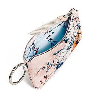 Vera Bradley Women's Performance Twill Zip ID Case Wallet, Peach Blossom Bouquet, One Size