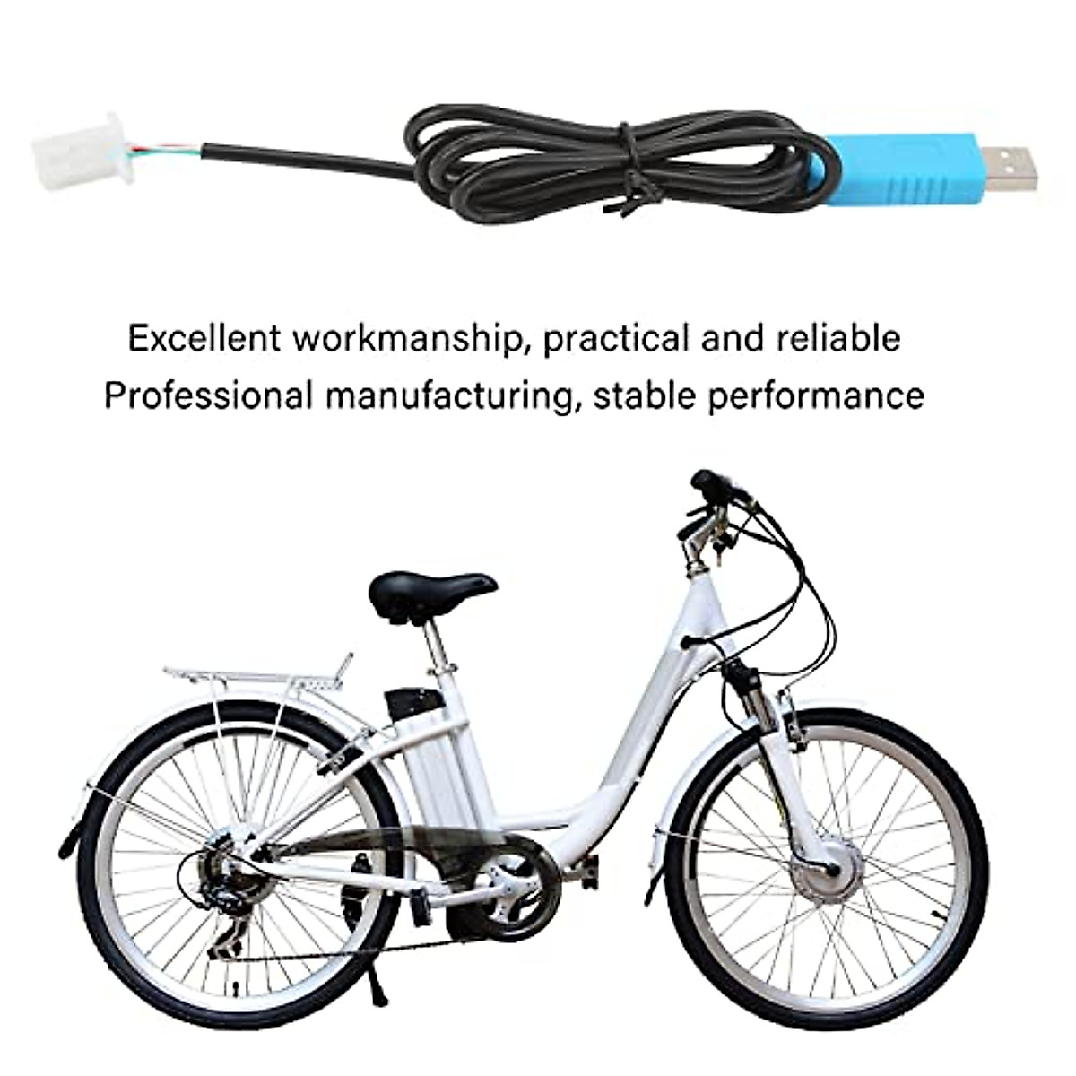 Kadimendium Electric Motorcycle USB Cable, Easy Operation Reliable High Accuracy Sensitive VOTOL Controller USB Cable for Motorbike