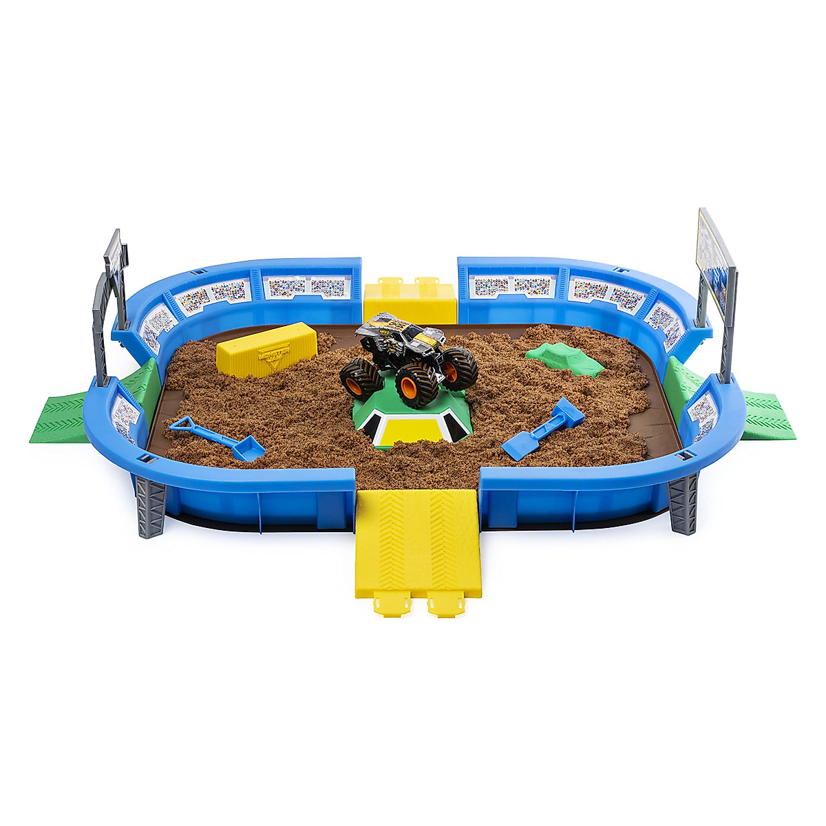 Monster Jam, Monster Dirt Arena 24-Inch Playset with 2lbs of Monster Dirt and Exclusive 1:64 Scale Die-Cast Monster Jam Truck