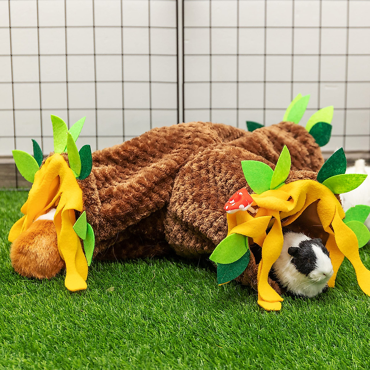 ORZECHKO Guinea Pig Hideout - 3 Way Collapsible Small Animal Tunnel Tubes Toy for Rat Hamster Guinea Pig Hedgehog Chinchilla Lizard Baby Rabbit - Playing Sleeping Resting Guinea Pig Cage Accessories