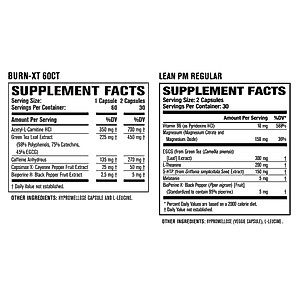 Jacked Factory Burn XT Thermogenic Fat Burner & Lean PM Nighttime Weight Loss Supplement for Men & Women 60 Veggie Diet Pills