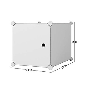 KOUSI Large Cube Storage - 14"x18" Depth Cube (12 Cubes) Cube Organizer Cube Storage Shelves Cubby Organizing Closet Storage Organizer Cabinet Shelving Bookshelf Toy Organizer, White