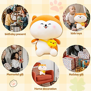 13.6" Smile Cute Shiba Inu Stuffed Animals,Soft Anime Plushies,Lovely Chicken Backpack Designd Plush Toys for Boys Girls