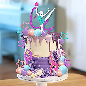 27 PCS Gymnastics Cake Toppers Balls Cake Decoratios Gymnastics Birthday Party Decorations for Girls Gymnastic Theme Birthday Party Baby Shower Supplies (Gymnastic)