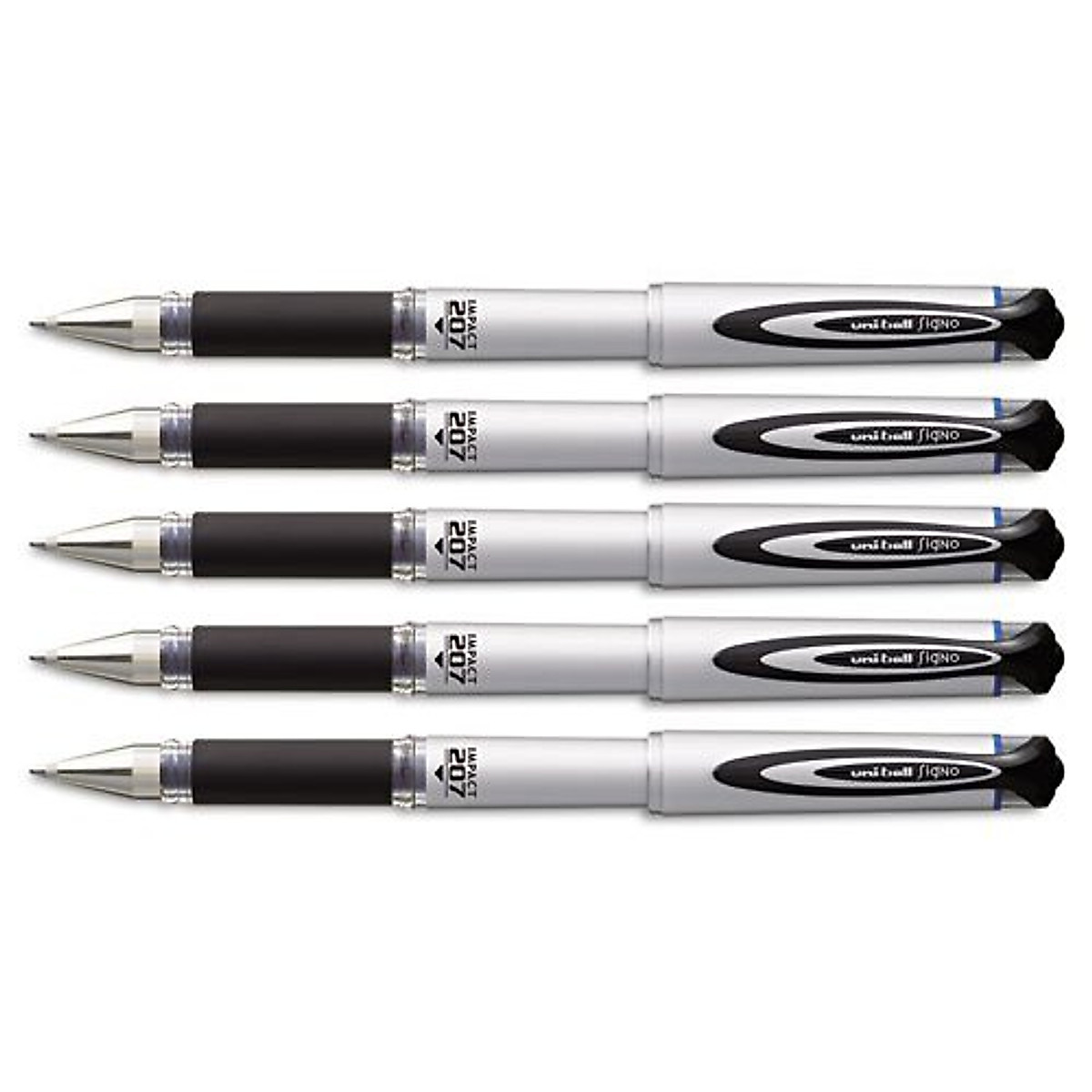 uni-ball 207 Impact Stick Rollerball Gel Pen, Bold, Blue, 5 Pens Per Order 65801