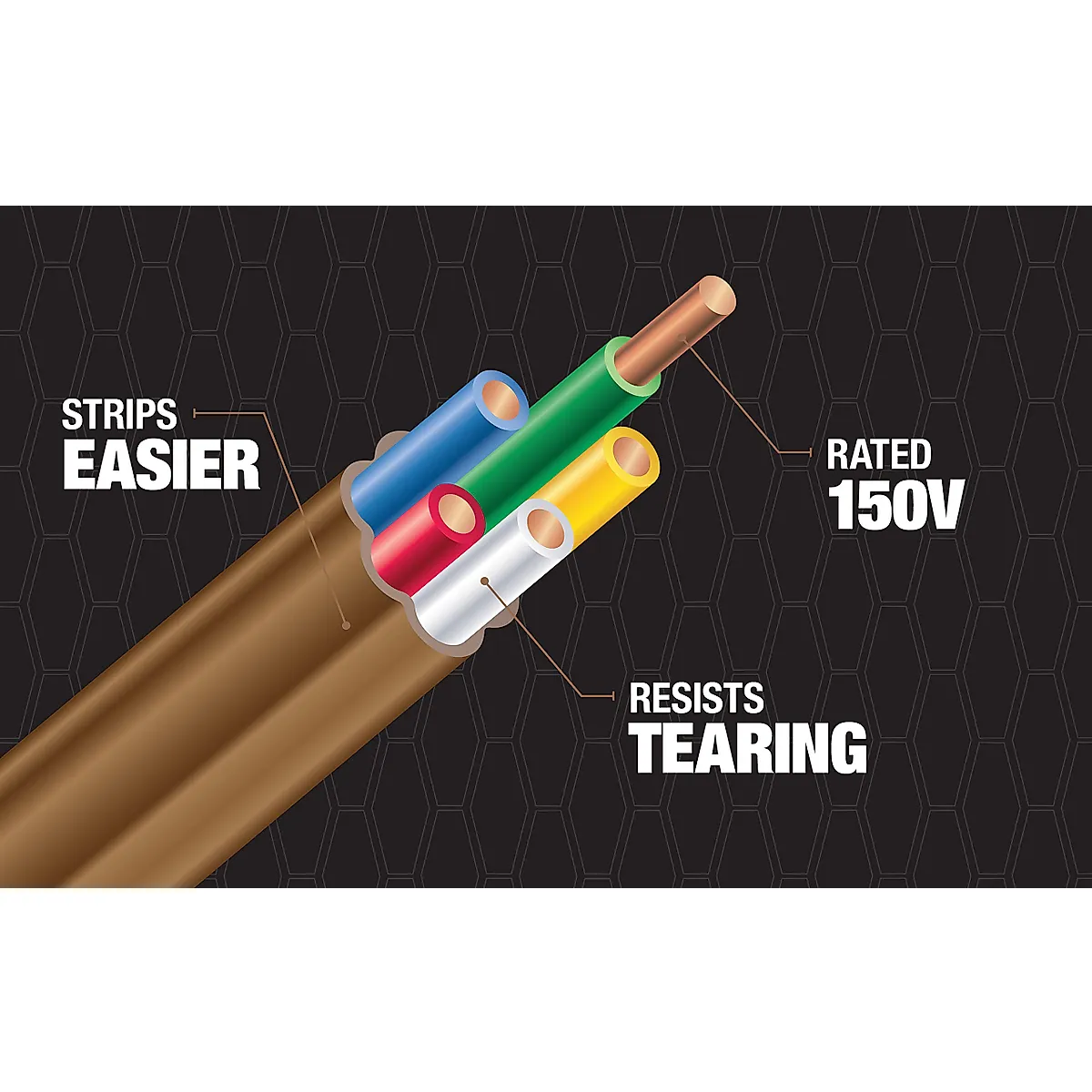 Southwire 64170422 18/7 Solid Copper Class 2 Power-Limited Thermostat Wire; 50 feet ; Brown