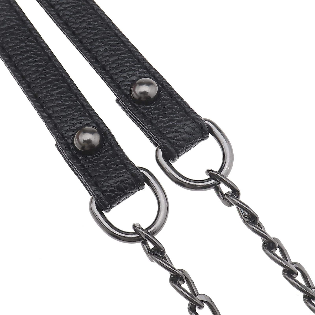 Purse Chain Strap, Slim Black Leather Wrist Strap Replacement for Handbag Shoulder Cross Body Bag - 47 Inch