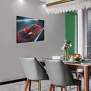 Car Poster Ferrari F40 Supercar Posters Racing Car Canvas Wall Art For Boy's Bedroom SuperCar Wall Decor Frame-style 18x12inch(45x30cm)