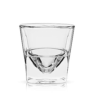 Viski Glacier Whiskey Glass, Double Walled Chilling Whiskey Glass, Active Cooling Gel, 6 Ounces, Clear Glass, Chilling Technology, Set of 1