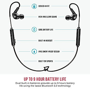 MEE audio M6 X6 Sweatproof Sports Bluetooth Wireless in-Ear Earphones with Headset and Earhooks for Running, Gym, and Workouts (Latest Version with aptX Low Latency)