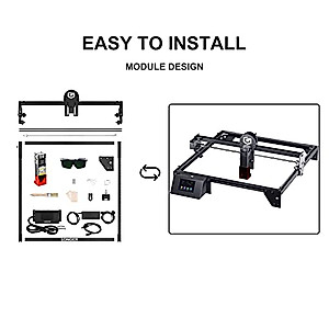 Longer RAY5 Laser Engraver 60W, Laser Engraver 10W Output Power, 32-bit Motherboard, Compresed Spot CNC, App Offline Control, DIY Engraver Tool for Metal/Glass/Wood, Engraving Area 15.7"x15.7"