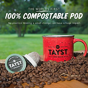 Tayst Coffee Pods, Bold & Brazen Dark Roast, K Cups Compatible with Keurig Coffee Maker, Sustainable Single Serve, Pack of 50