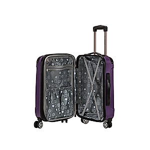 Rockland London Hardside Spinner Wheel Luggage, Purple, Carry-On 20-Inch