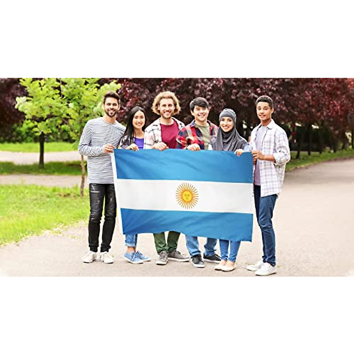 DANF Argentina Flag 3x5 Foot Polyester Argentinian National Flags Polyester with Brass Grommets 3 X 5 Ft