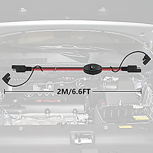 YACSEJAO 12V SAE to SAE Quick Release Adapter 16AWG 6.6FT SAE to SAE Connector Harness with On/Off Switch Quick Release Quick Disconnect