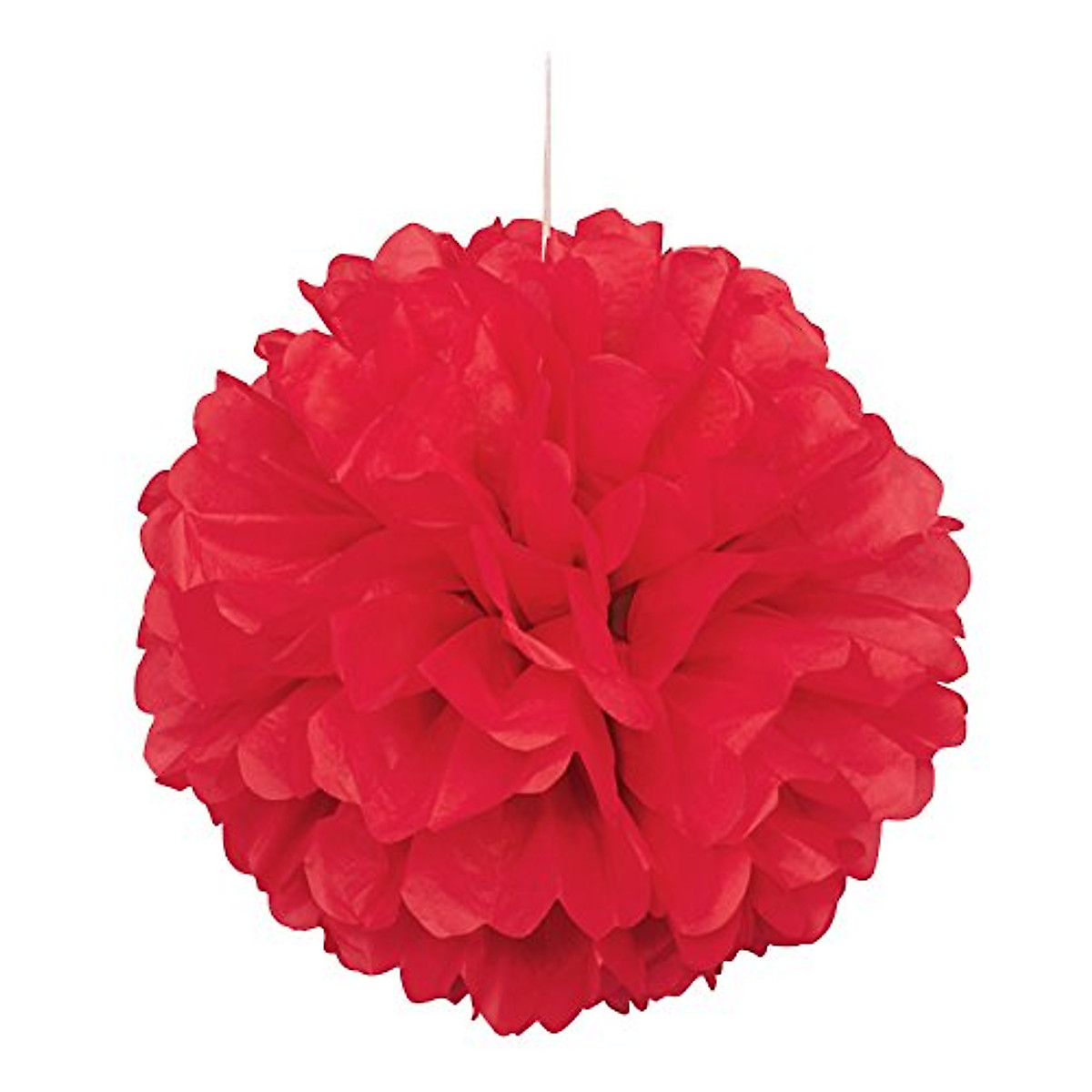 Unique Industries, Tissue Paper Pom Pom Decor, 16 Inches, Party Supplies - Red