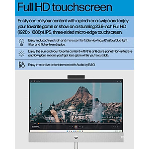 HP Pavilion 23.8 inch All-in-One Desktop PC, Intel Core i7-12700T Processor, Intel UHD Graphics 770, 16 GB Memory RAM, 1 TB 7200RPM SATA Hard Drive, Windows 11 Home (24-ca1180, Snowflake White)