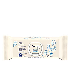 AVEENO Baby Sensitive All Over Wipes, Paraben- & Fragrance-Free, 64 ea