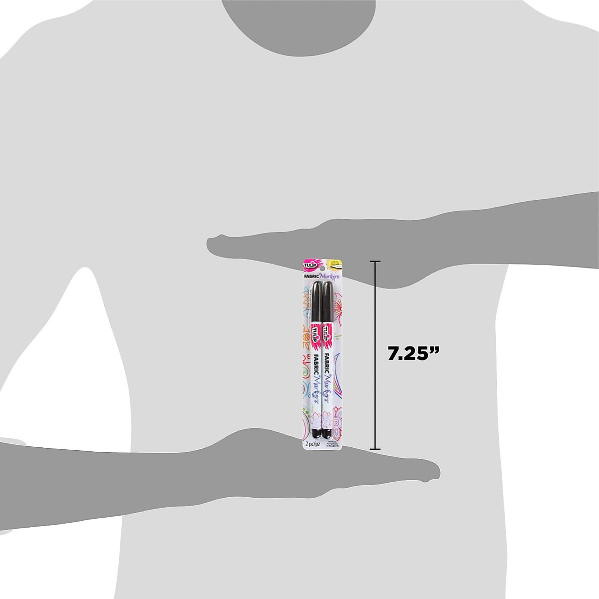 Tulip Permanent Nontoxic Fabric Markers Black 2 Pack - Laundry Markers, Fine Bullet Tip, Child Safe, Minimal Bleed & Fast Drying - Premium Quality for T-shirts, Clothes, Shoes, Bags & Other Fabric Materials