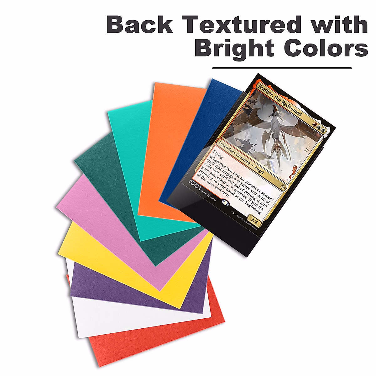 Black MTG Card Sleeves 200 Pack, Standard Card Sleeves Sturdy MTG Sleeves Matte Back Finish, Perfect Shuffling - Protect All Your Trading Cards Collectible Cards by Fabmaker, Never Tear