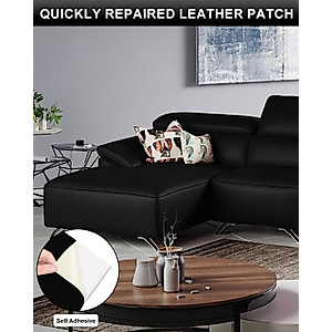 Leather Repair Patch 8×11 inch Strong Adhesive Repair Tape, Anti Scratch Patch for Couch, Sofas, Car Seat, DIY Furniture Upholstery, Handbags, Jackets First Aid Stick On Patch(Black)