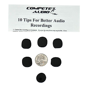 Compete Audio CA515 Round Ball Microphone Windscreens (Microphone Covers) Small! 6-pack for Lapel Microphones