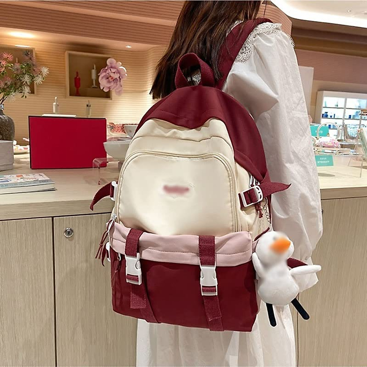 DINGZZ Fashion Unisex Large Capacity Student Backpack Teenage School Backpacks Waterproof Nylon Travel Bag (Color : E, Size : 30 * 12 * 42CM)