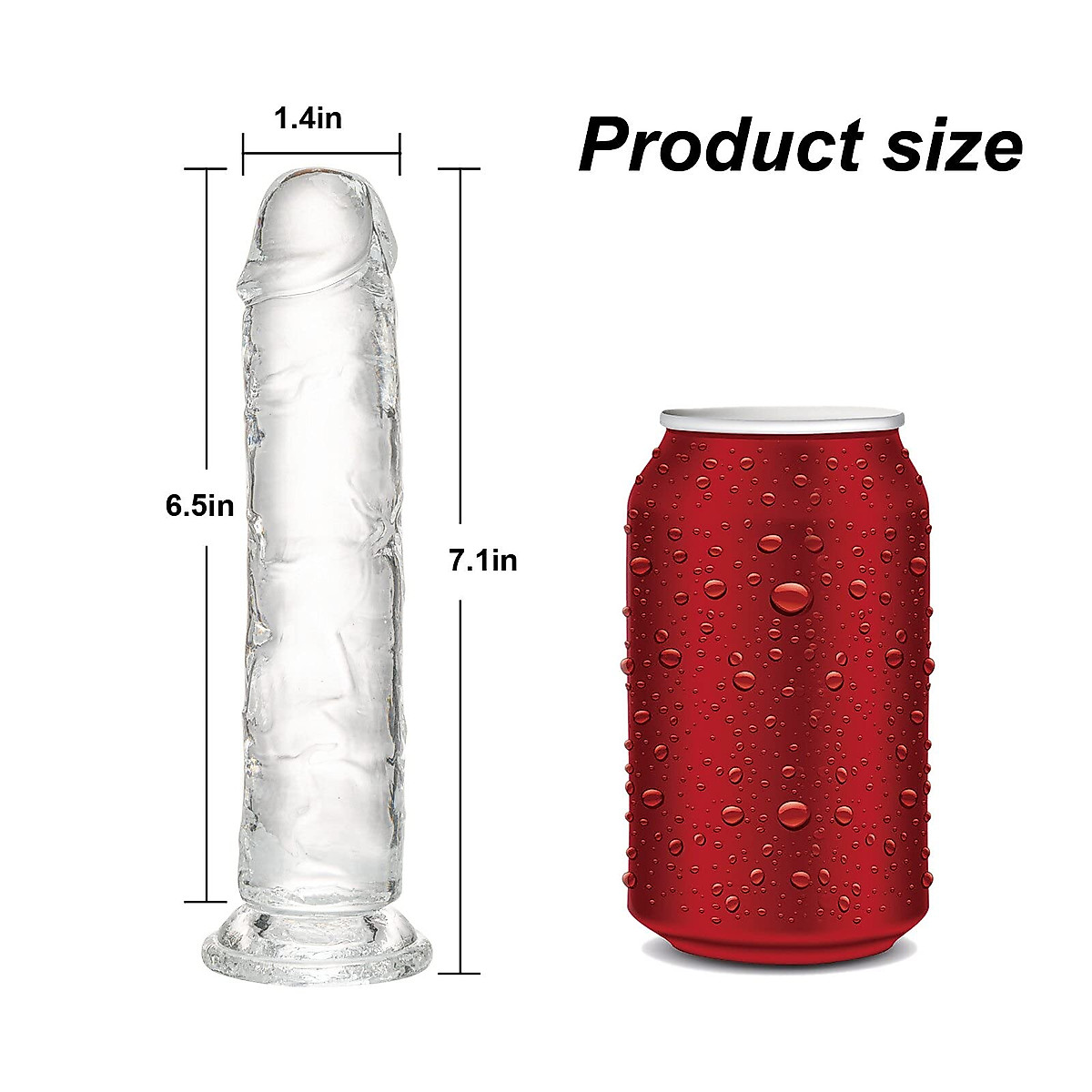 Realistic Dildo 7.1 inch, Clear Dildo with Strong Suction Cup for Hands-Free Play, Soft Material Adult Sex Toys for Beginner and Couple