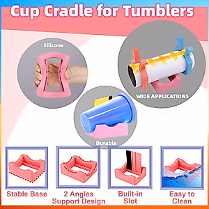 3-Size Tumbler Clamp for Sublimation,Cup Cradle for Crafting Tumblers,Sublimation Cup Holder Clamp for 20oz 30oz Cups,Mug Clamps for Sublimation,Tumbler Wrapper