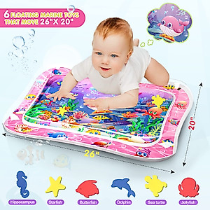 Infinno Tummy Time Mat Premium Baby Water Play Mat for Infants and Toddlers Baby Toys for 3 to 24 Months, Strengthen Your Baby's Muscles, Pink Theme Toys