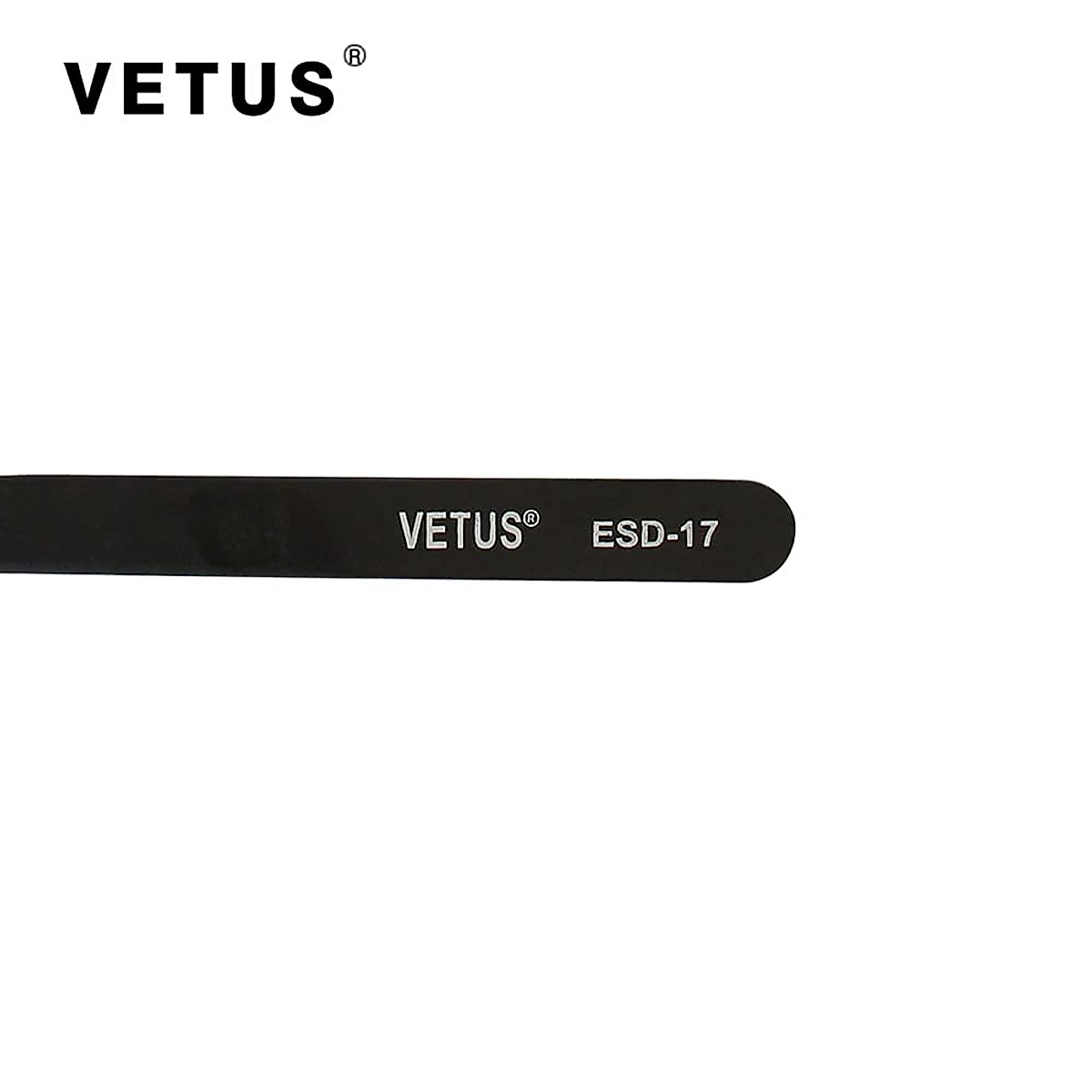 Vetus ESD Tweezers Pro Precision Curved Tweezer Anti-Static SMD Black Fine Tip Tweezer ESD-17