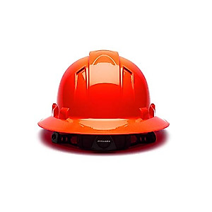 Pyramex Ridgeline Full Brim Hard Hat, Vented, 4-Point Ratchet Suspension