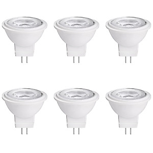 Makergroup MR11 Gu4.0 Bi-pin LED Light Bulb 3W 12VAC/DC Low Voltage LED Spotlights Warm White 2700K-3000K for Outdoor Landscape Lighting and Indoor Recessed/Track Lights 6pcs