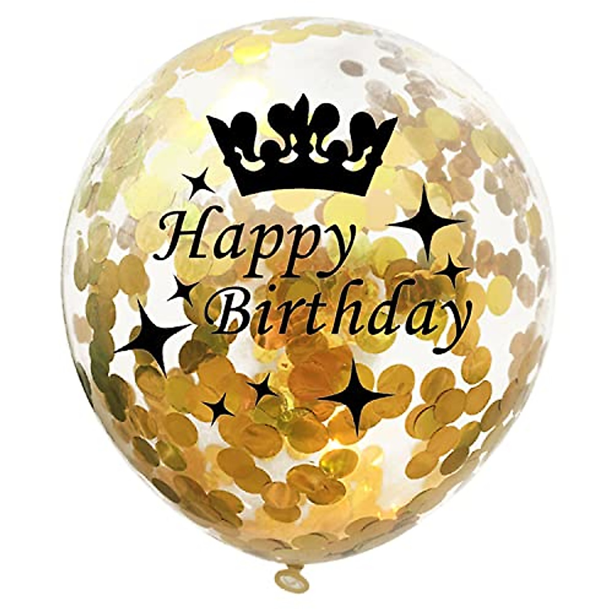 Happy Birthday Balloons Black Gold Party Decorations Latex Gold Confetti Balloon Printed Happy Birthday for Women Men Girl Boy Theme Birthday Party Decoration 15 Pack 12 Inch
