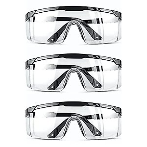 Euxor, (3 Pack) Safety Glasses Anti Fog & Shattered Proof, ANSI Z87.1 & EN 166 UV Resistant Protective Eyewear Safety Goggles, Wide Frame Eye Shield Goggles Scratch Resistant Best Eye Protection