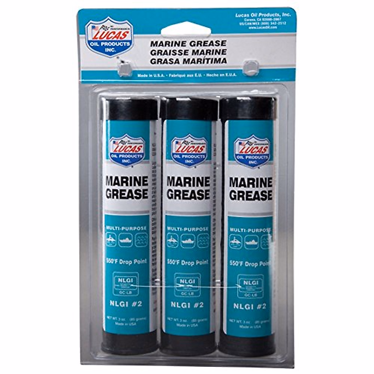 Lucas Oil 10682 Marine Grease 3 Ounce Combo Pack