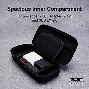 Skull & Co. Maxcarry Case for NeoGrip, GripCase Crystal: Portable Hard Shell Protective Travel Carrying Case with Storage for Nintendo Switch OLED and OG Switch, GripCase & Accessories- Black