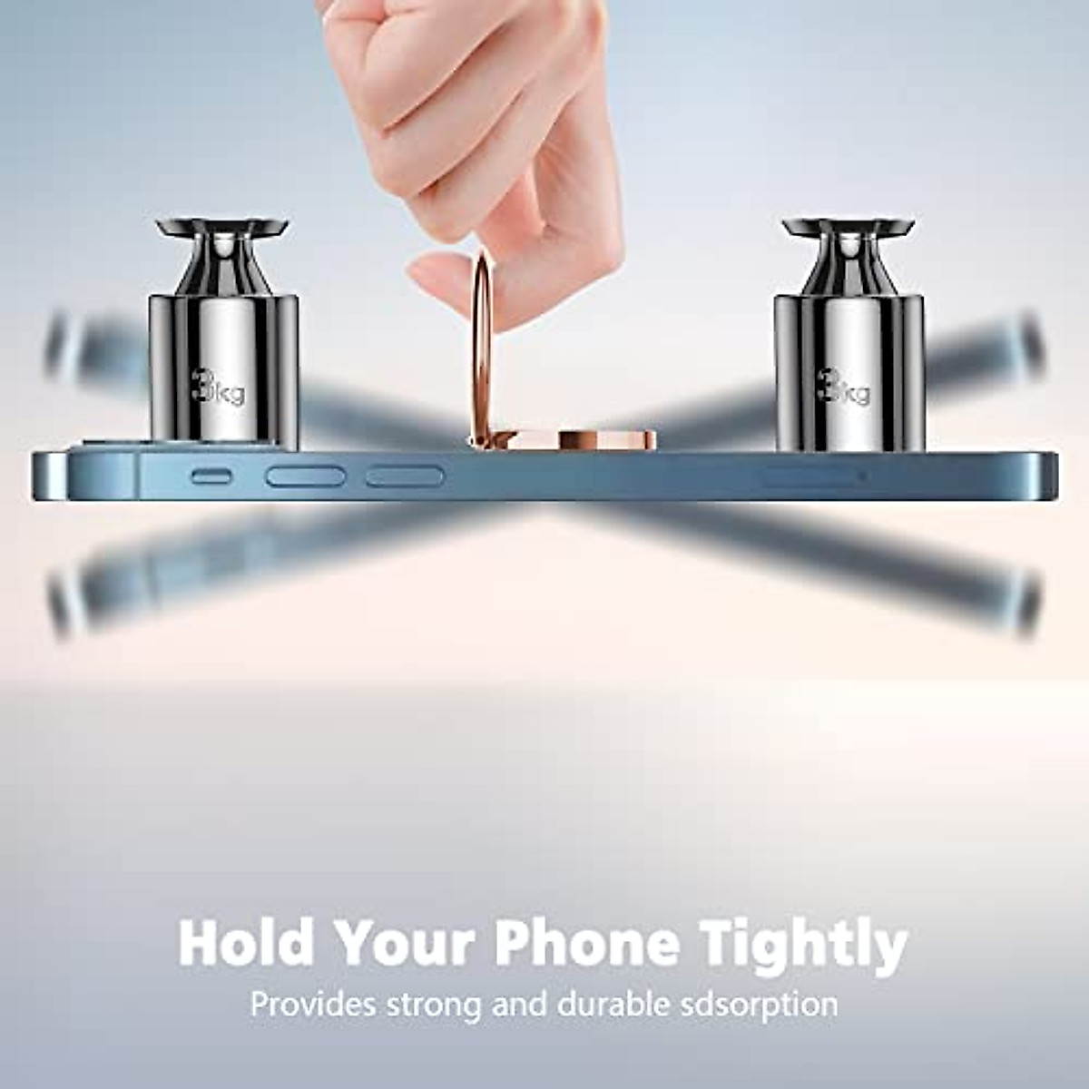 Dremmiwin Cell Phone Ring Holder with Crystal, Phone Ring Grip, 360° Rotation Finger Kickstand for iPhone and Android Phone, Rose Gold