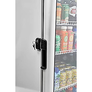 PremiumLevella PRF90DX Single Glass Door Merchandiser Refrigerator -Beverage Display Cooler-9.0 cu ft-Silver