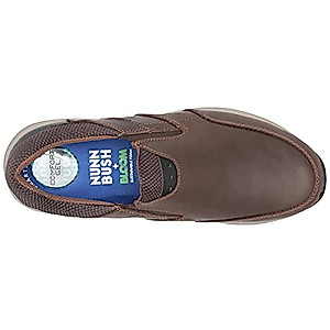 Nunn Bush Men's Excursion Waterproof Moccasin Toe Slip-On with KORE Comfort Technology Loafer, Brown Crazy Horse, 9