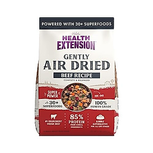 Health Extension Gently Air Dried Beef Dog Food, (2lb, 907 g) – Complete & Balanced with 85% Animal Protein and 30+ Superfoods for All Life Stages