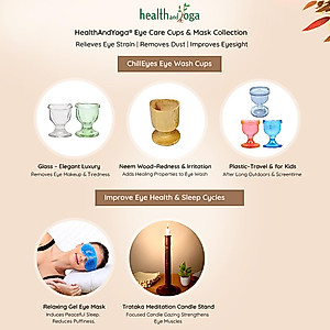 HealthAndYoga™ ChillEyes Transparent Eye Wash Cups for Effective Eye Cleansing - with Storage Container - Eye Shaped Rim, Snug Fit (2 Pcs.)