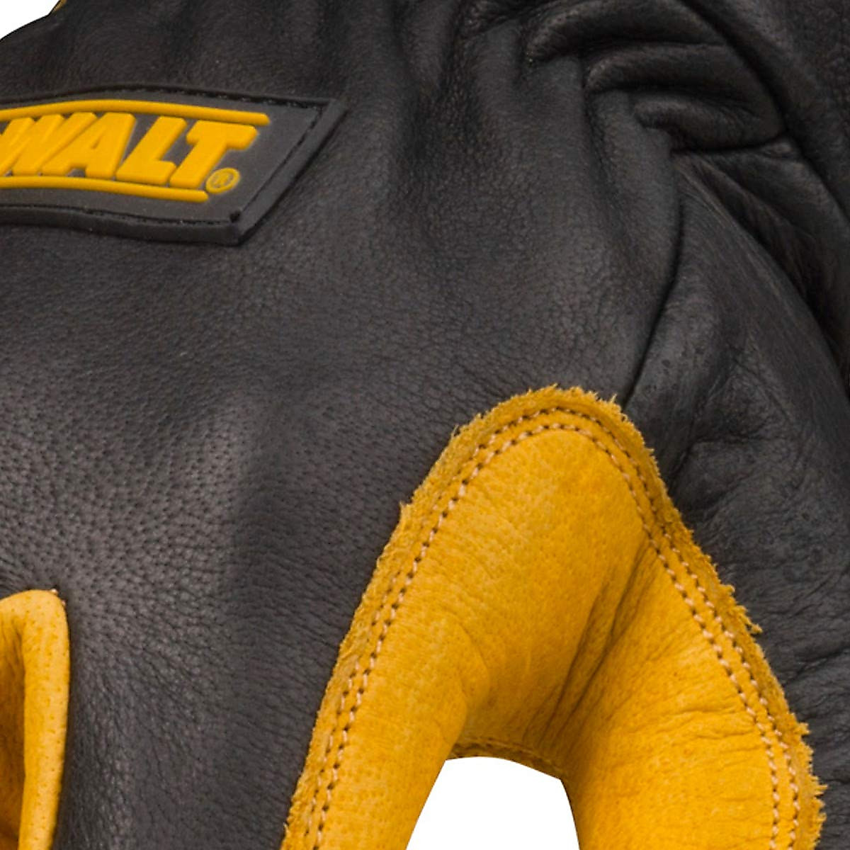 Dewalt Premium Leather Welding Gloves, Fire/Heat Resistant, Gauntlet-Style Cuff, Elastic Wrist, Medium