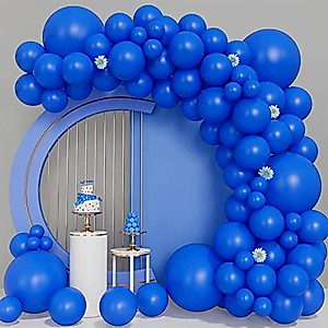 Royal Blue Balloons 100pcs Blue Balloon Garland Arch Kit 5/10/12/18 In Different Sizes Blue Matte Latex Balloon for Baby Shower Birthday Party Wedding Graduation Gender Reveal 4th of July Decorations