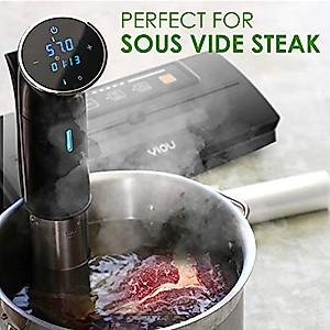 YIOU Vacuum Sealer Machine, Food Storage Machine, 80kPa Pro Vacuum Food Sealer for Food with Starter Kit, Dry Moist Mode Easy to Clean, Automatic Vacuum Sealer Machine, Black