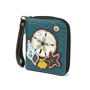 Chala Handbags Sand Dollar Zip-Around Wristlet Wallet